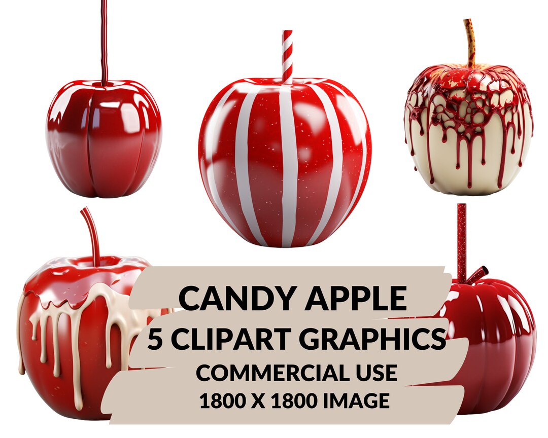 Candy Apple Clipart Candy Apple PNG Files Instant Download Commercial ...