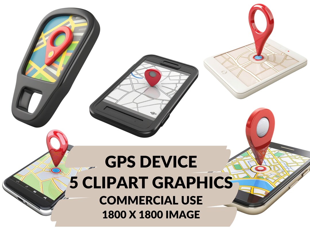 GPS Device Icon Clipart Map Device PNG Files Instant Download ...