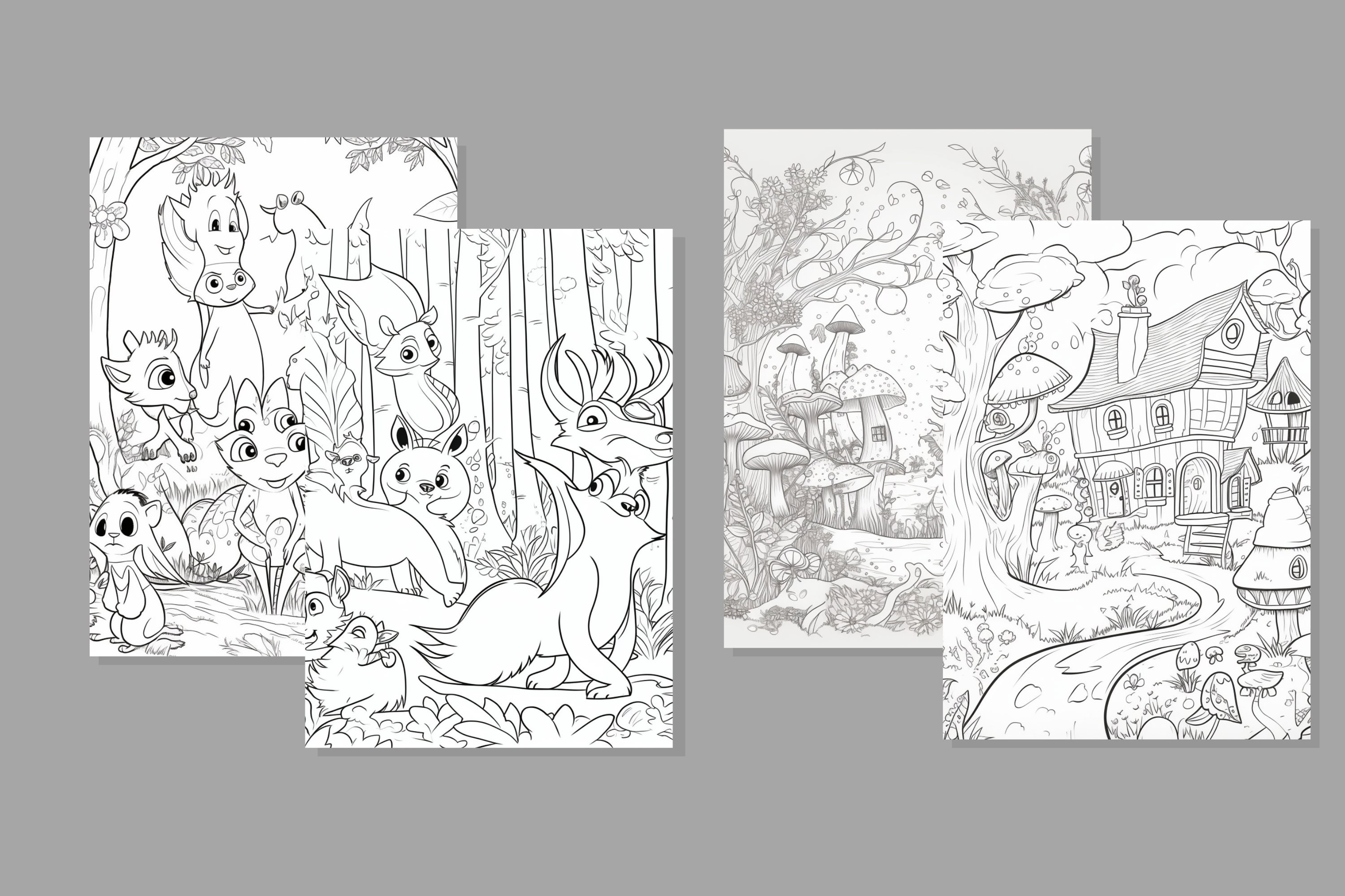 Enchanted Forest Fairy Houses Coloring Pages Coloring Pages Coloring ...