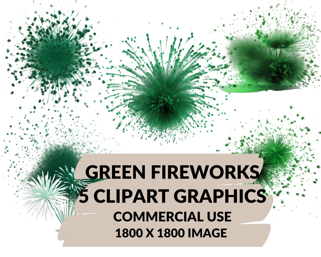 Green Fireworks Clipart Green Firework PNG File Instant Download ...