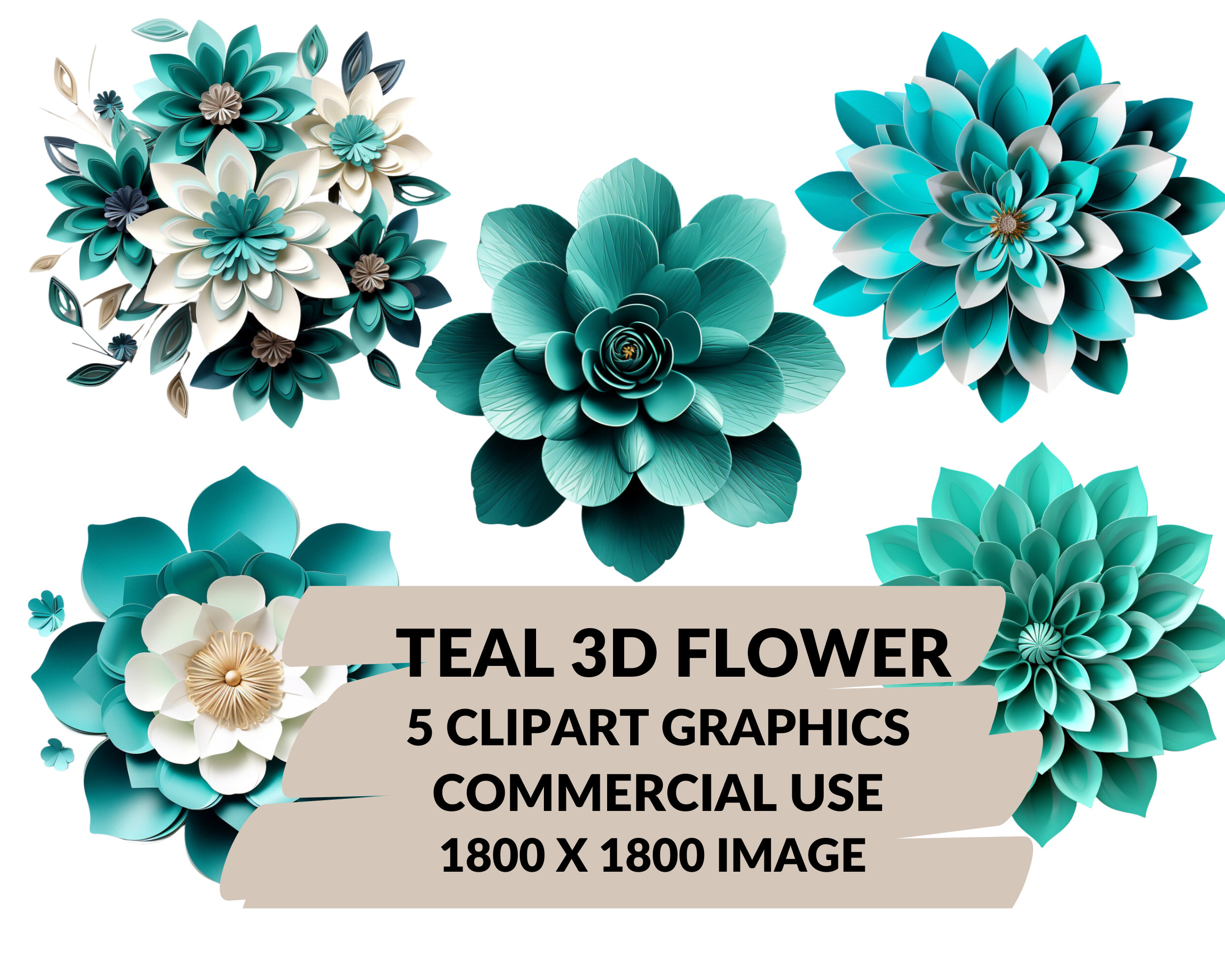 3d Flowers Clip Art