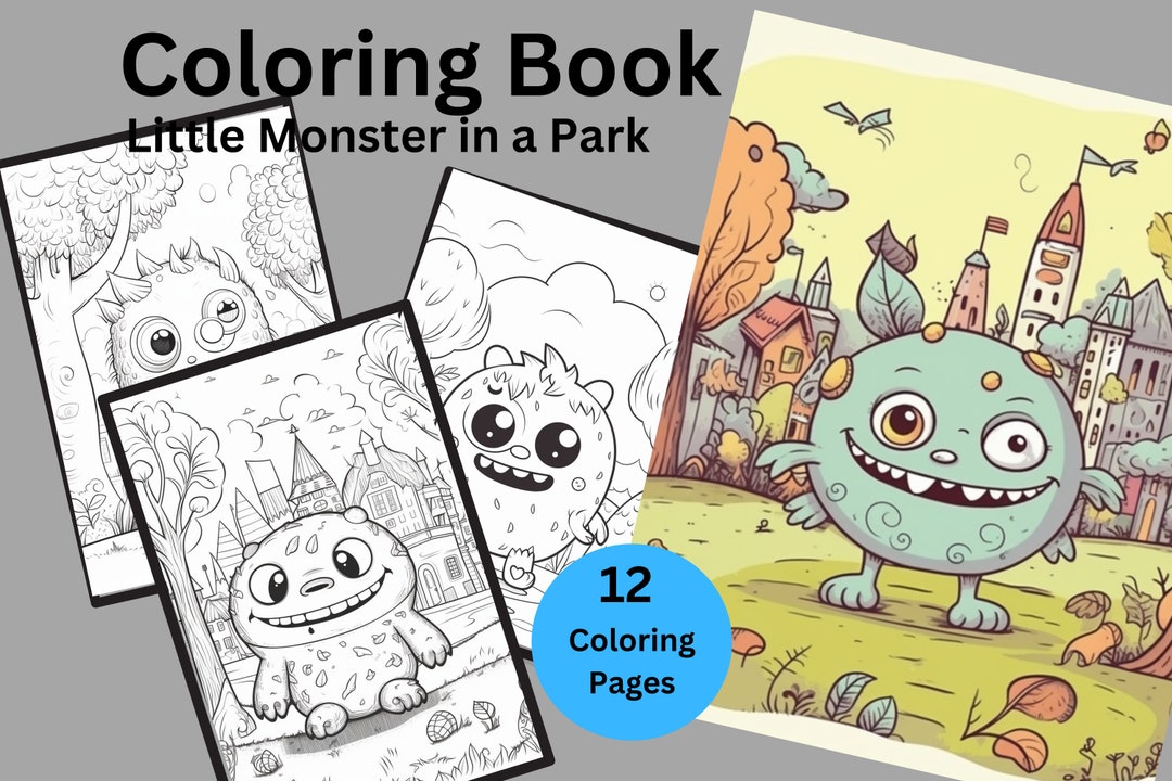Little Monster in a Park Coloring Pages Coloring Pages Coloring Book ...
