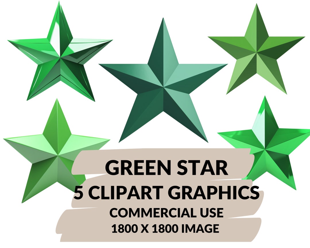 Green Star Clipart Green Star PNG Files Instant Download Commercial Use ...