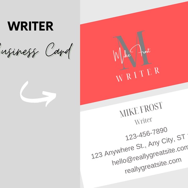 Writer Business Card - Etsy