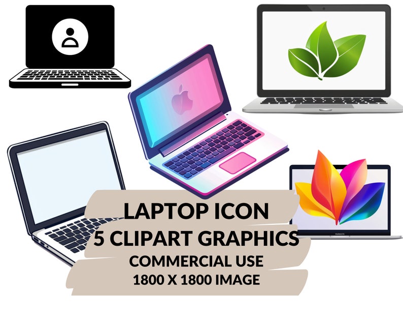 Laptop Icon Clipart Laptop PNG Files Instant Download Commercial Use ...