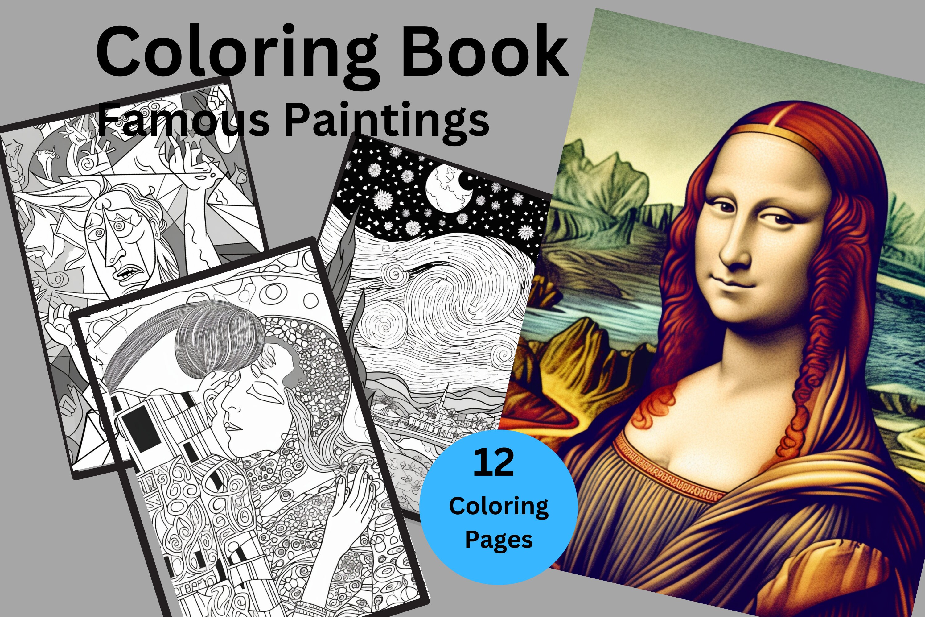 Famous Paintings Coloring Pages Coloring Pages Coloring - Etsy Australia