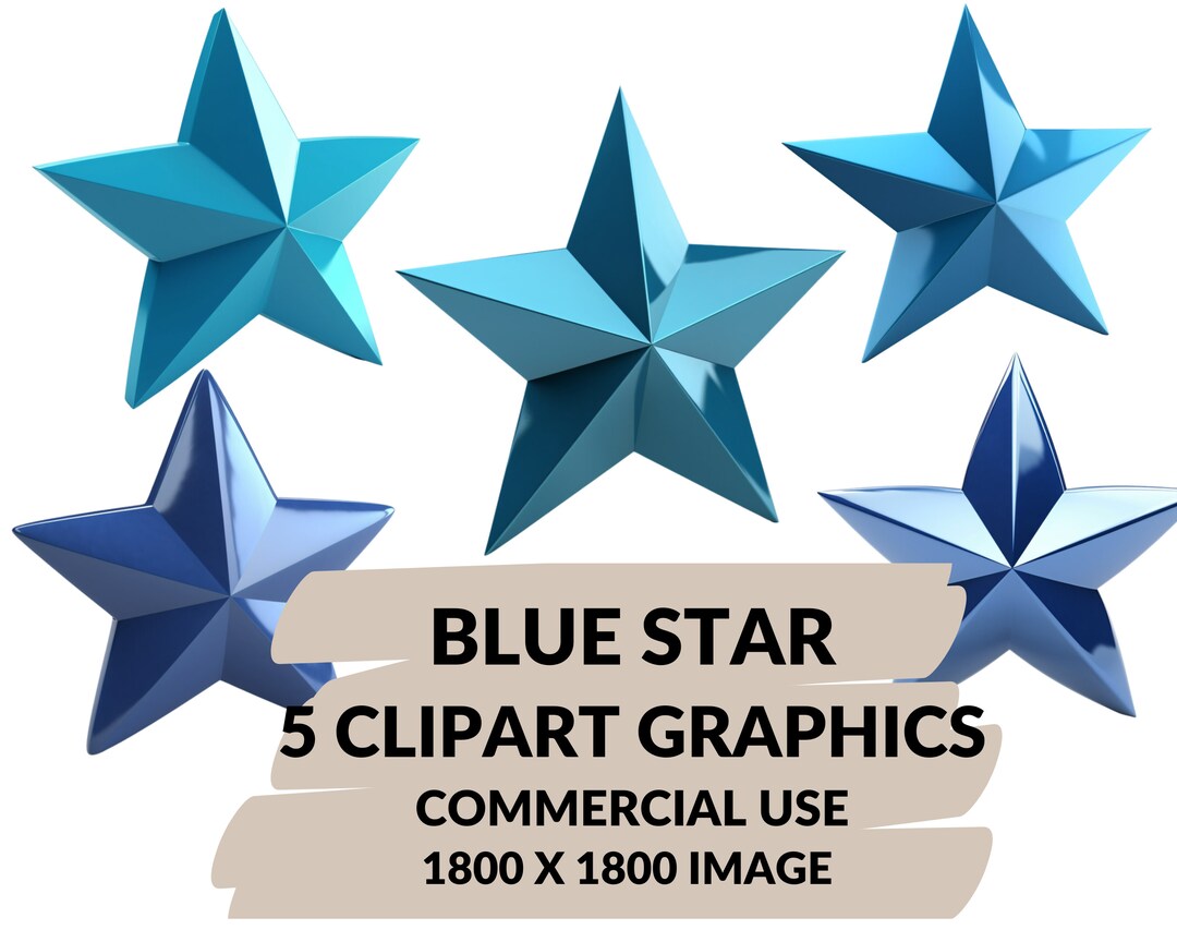 Blue Star Clipart Blue Star PNG Files Instant Download Commercial Use ...