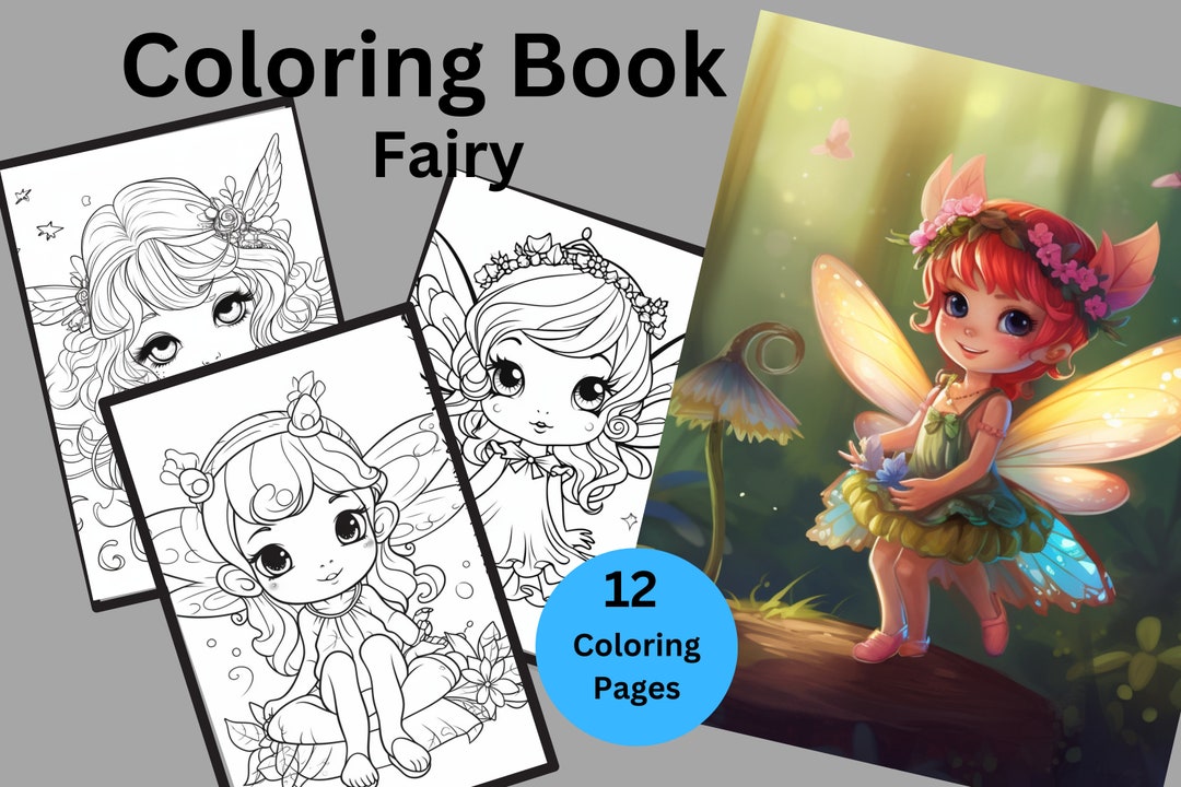 Fairy Coloring Pages Coloring Pages Coloring Book Printable Digital ...