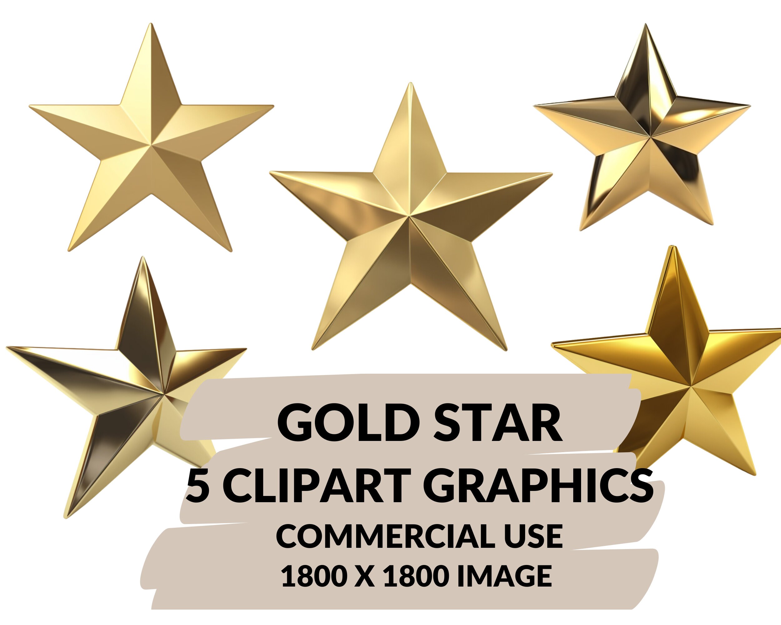 Gold Star Clipart Gold Star PNG Files Instant Download Commercial Use ...