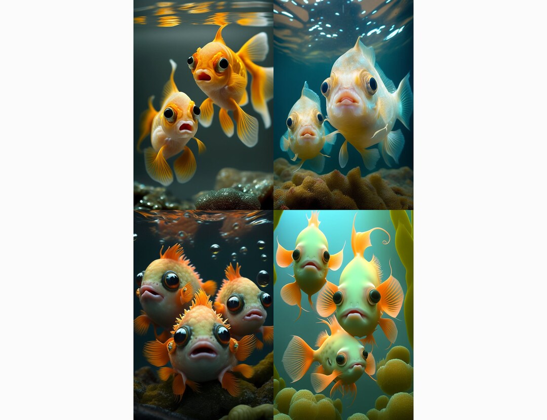 Fishies - 4 Images Included - Multiple Sizes - Etsy