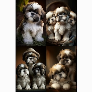 Puppies - Shih Tzu - 4 Images Included - Multiple Sizes - Etsy