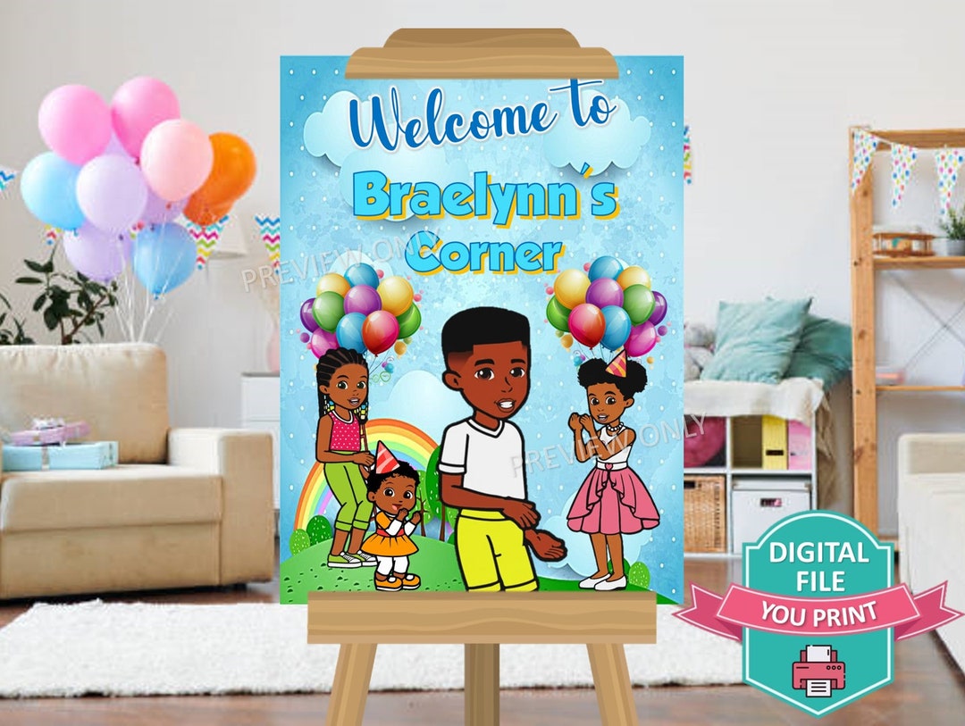 Gracie's Corner Boys Birthday Party Digital Welcome Sign - Etsy