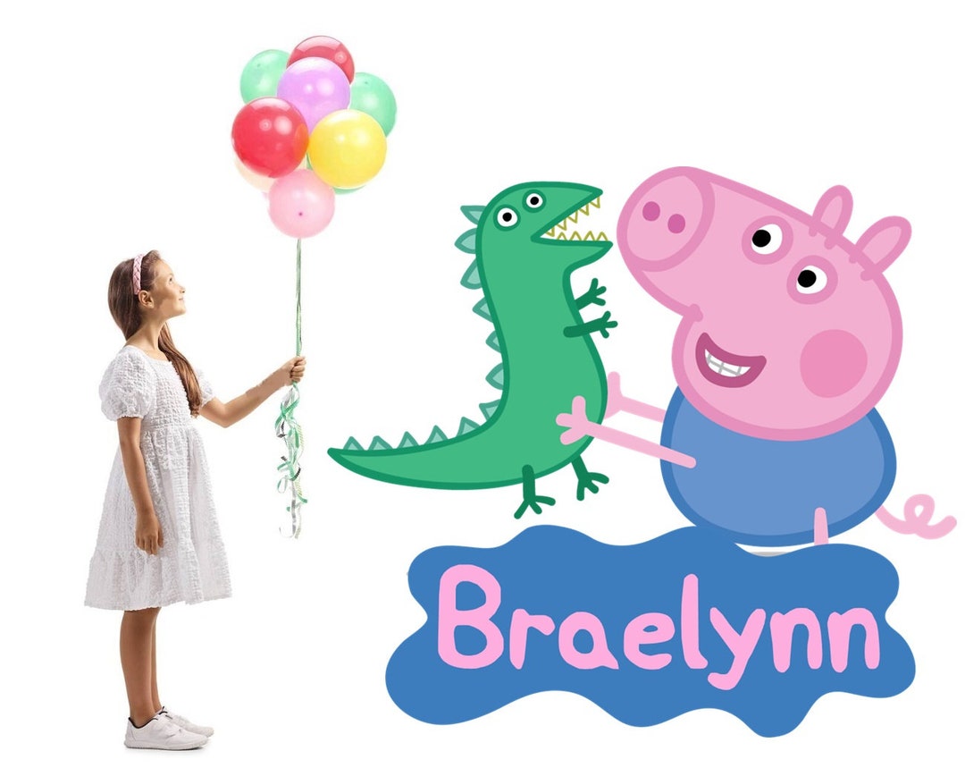 Peppa Pig George Birthday Party Personalized Name Stand - Etsy