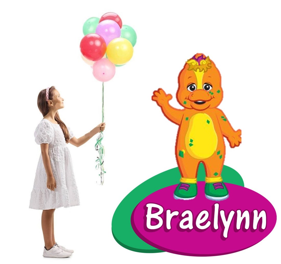 Barney Riff Birthday Party Personalized Name Stand Cardboard - Etsy