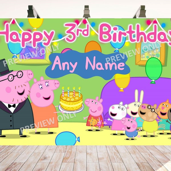Peppa Pig Banner - Etsy