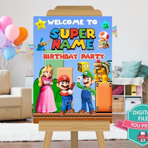 Super Mario Welcome Sign - Etsy