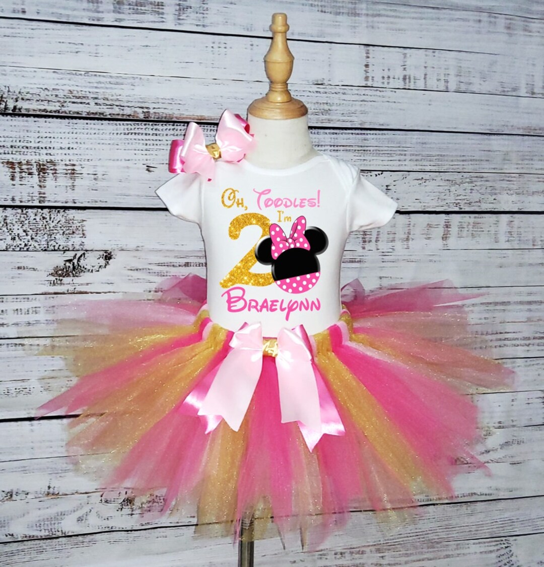 Minnie Mouse Toodles Birthday Custom Name Hot Pink Gold Pink - Etsy