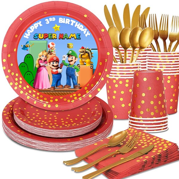 Mario Paper Plates - Etsy