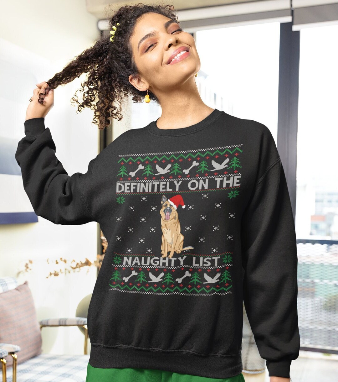 German Shepherd Christmas Sweater, GSD Ugly Xmas Sweatshirt, Cute Gift ...