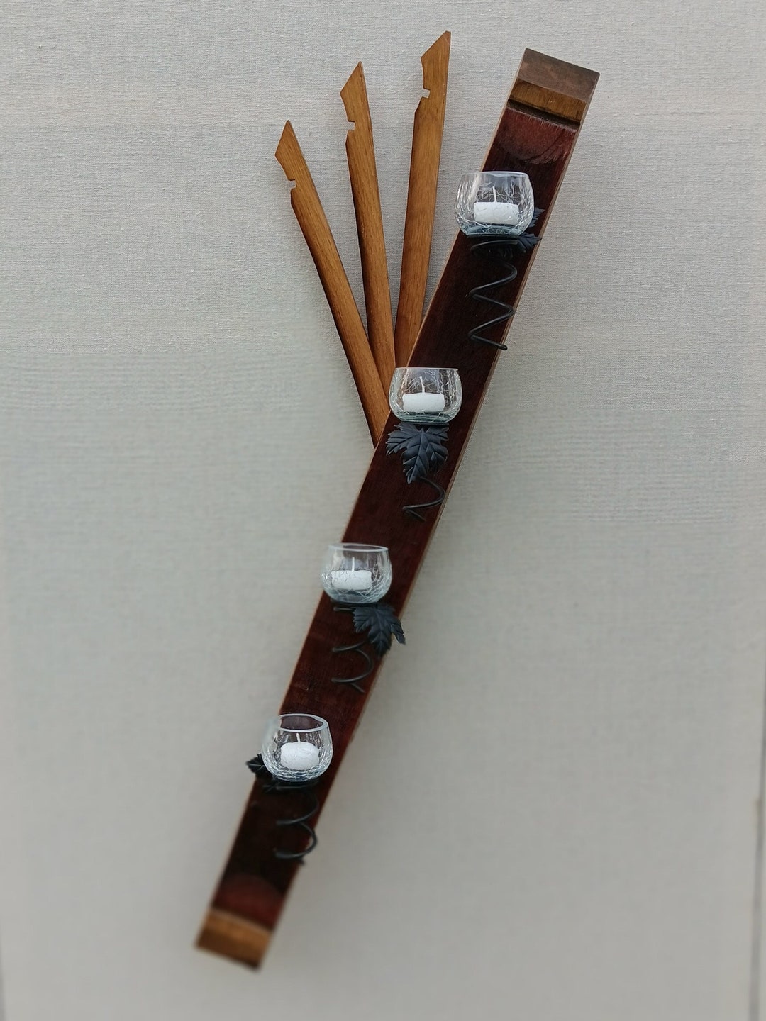 Wine Stave Votive Wall Decor(fan Design) - Etsy