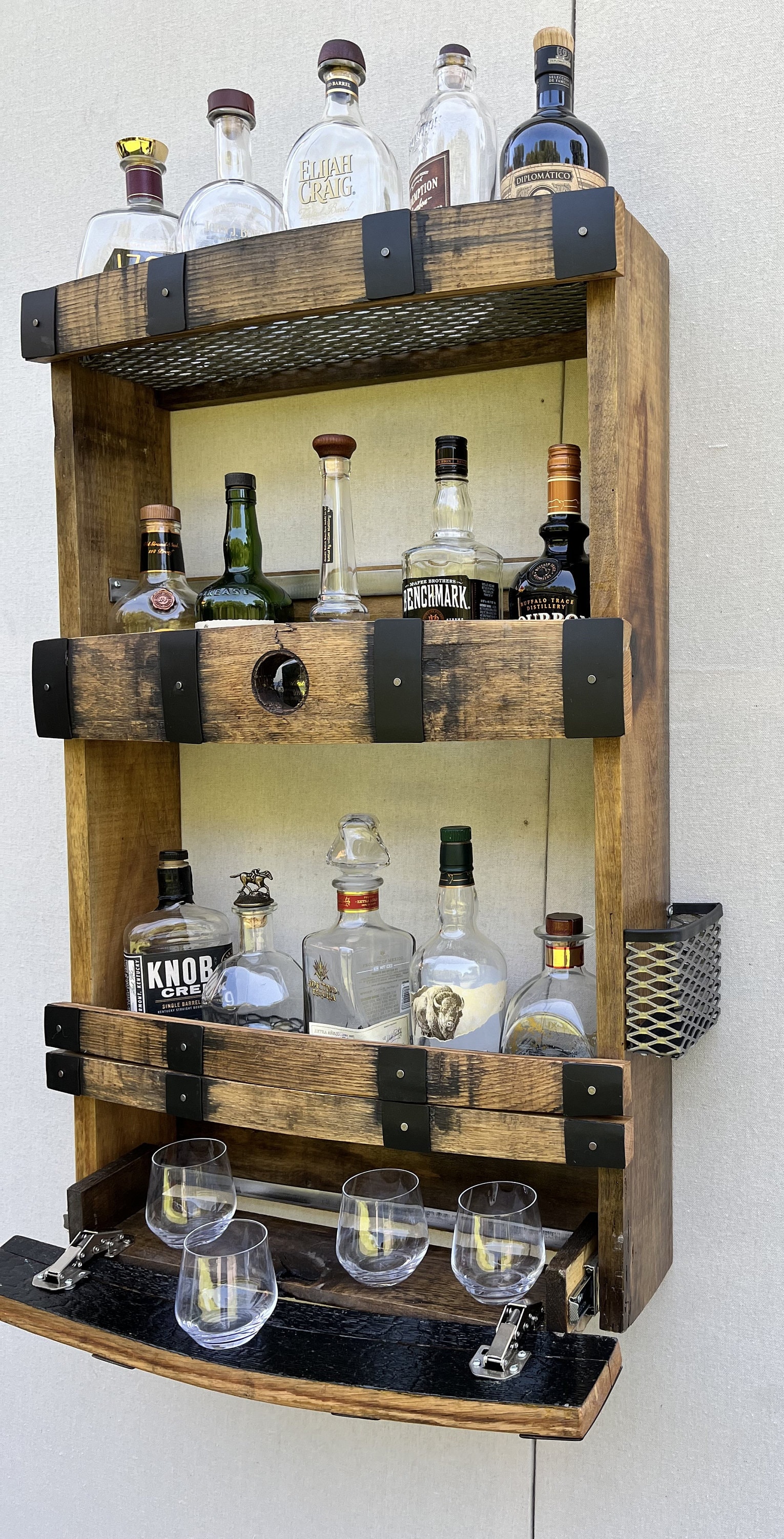 Bourbon Whiskey Stave Wall Bar - Etsy