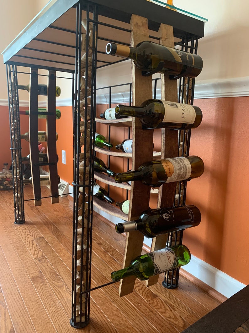 Wine Barrel Stave Table 18 Bottles - Etsy