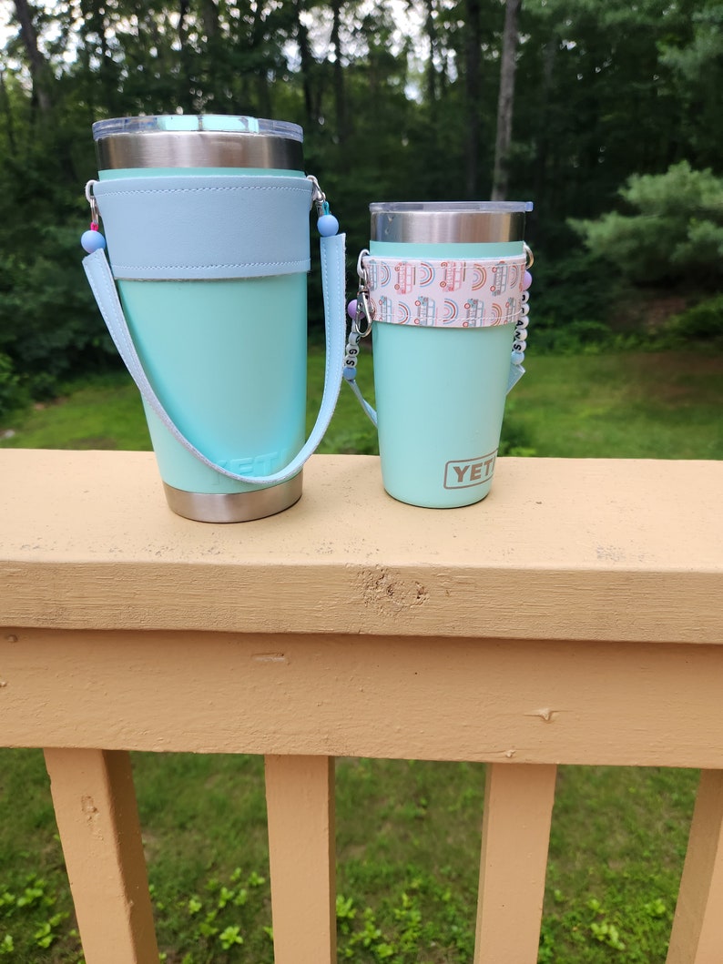 Yeti Tumbler Sling / Scarf / Carrier Travel Mug Customize Keychain Blue ...