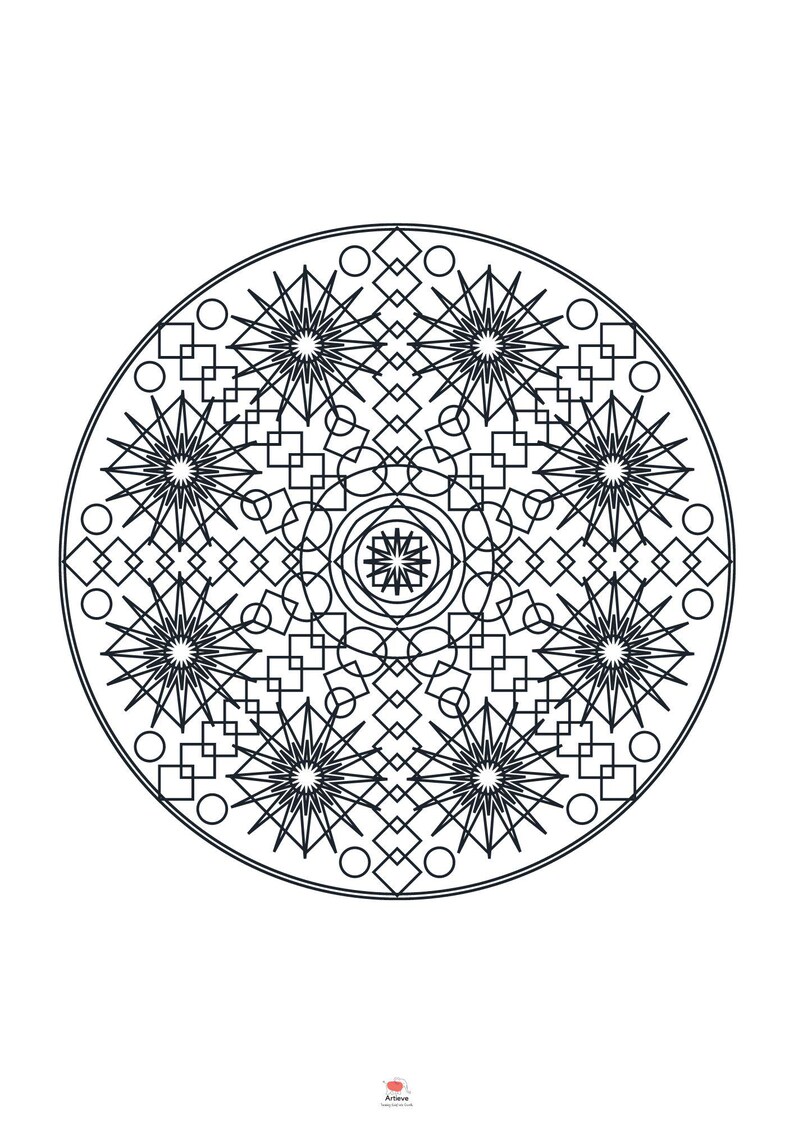 Mandala Coloring Art Therapy Activity - Etsy