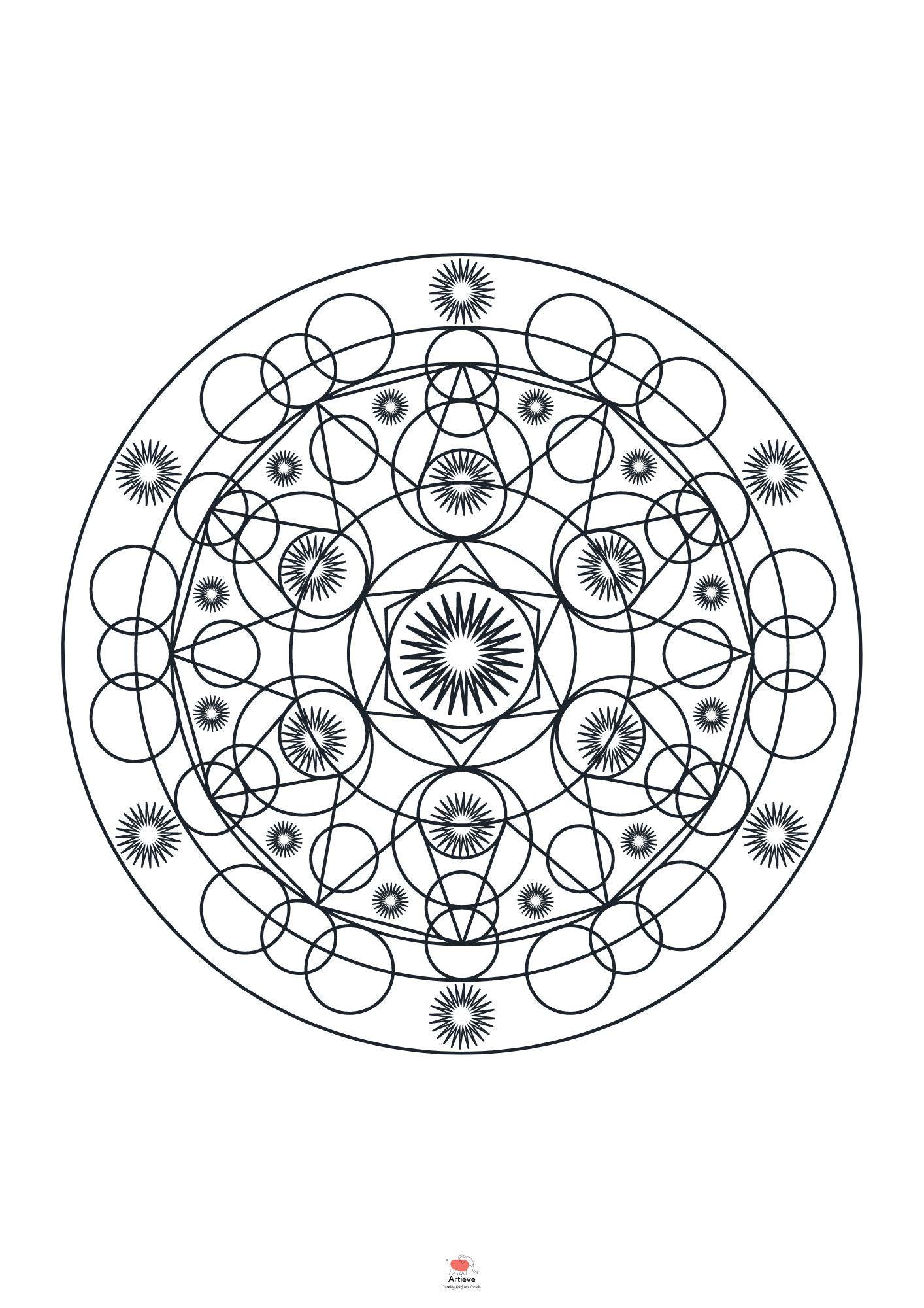 Mandala Coloring Art Therapy Activity - Etsy