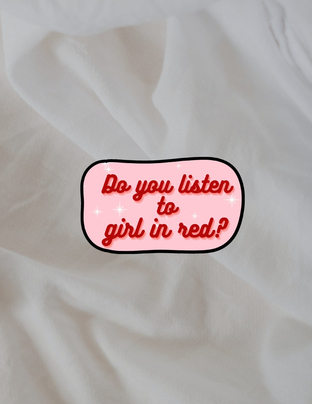 Do You Listen to Girl in Red Glossy Vinyl Sticker, Lesbian Sticker ...