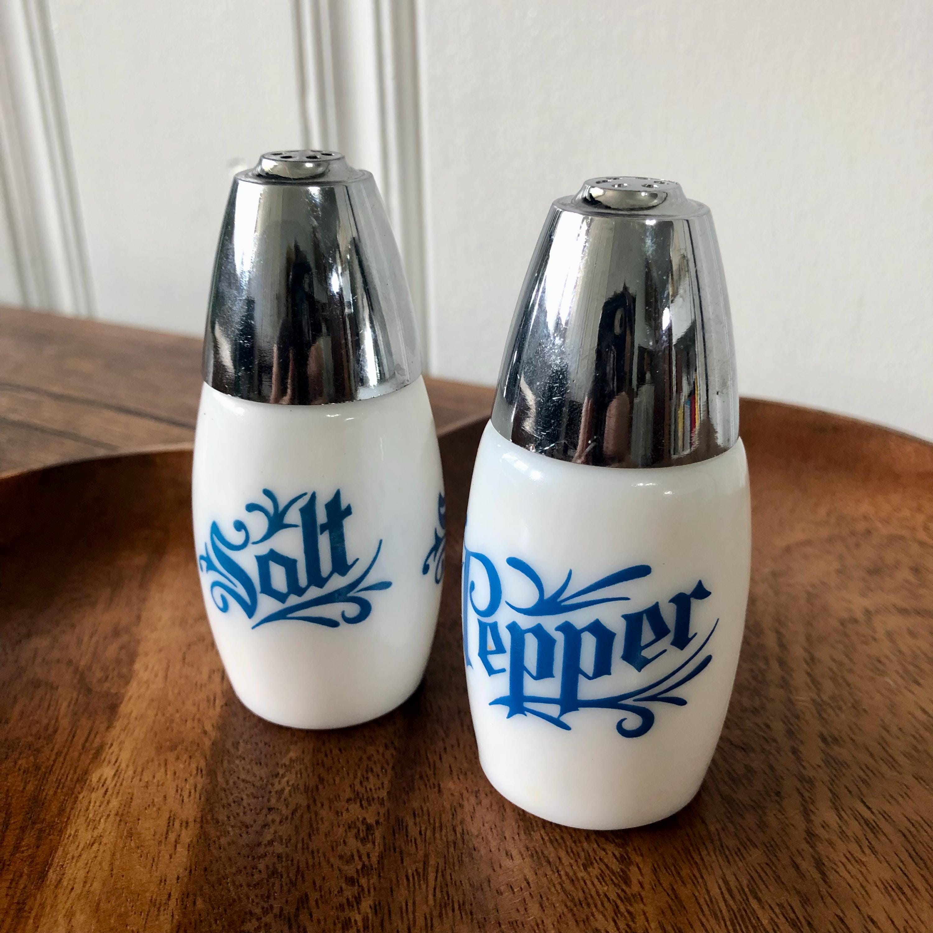 Vintage Salt and Pepper Shakers, Blue and White Salt and Pepper Set ...