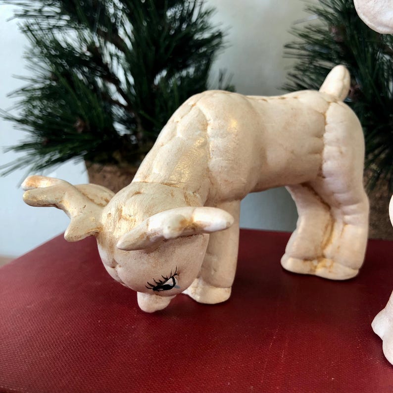 Vintage Ceramic Reindeer Set of 4, Christmas Deer, Kitschy Christmas ...