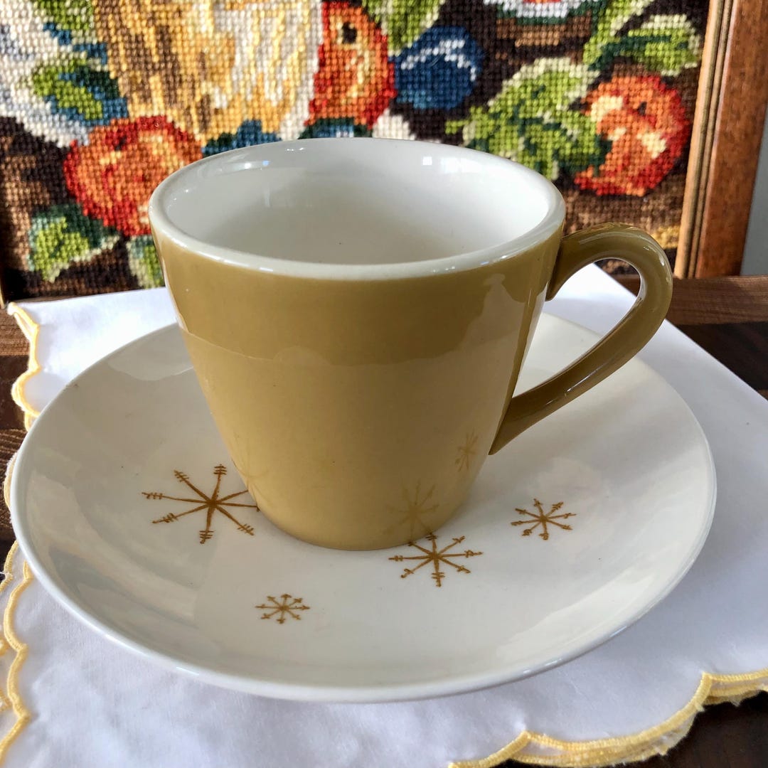 1950s Atomic Dish Ware, MCM Cup and Saucer Set, Star Glow China ...