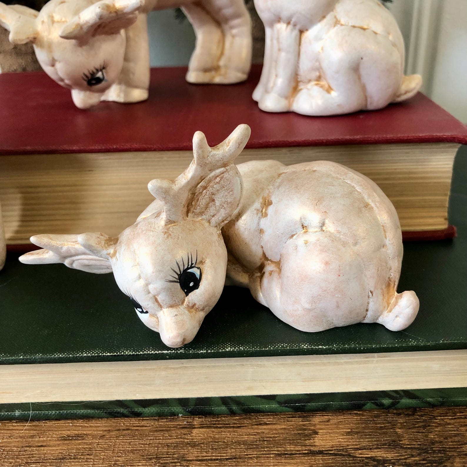 Vintage Ceramic Reindeer Set of 4, Christmas Deer, Kitschy Christmas ...