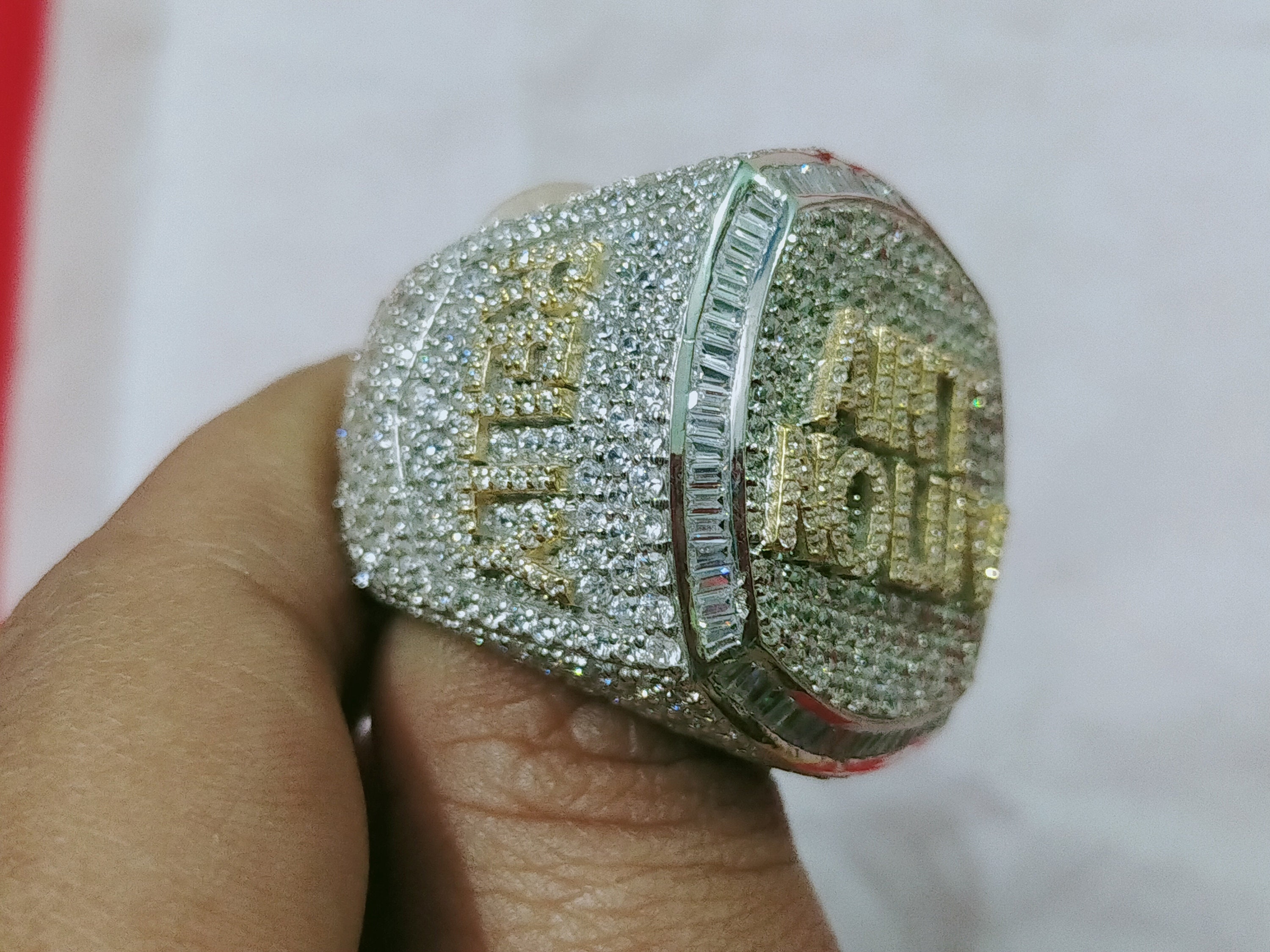Iced Out Diamond Hip Hop Ring Men Ring Championship Rapper - Etsy