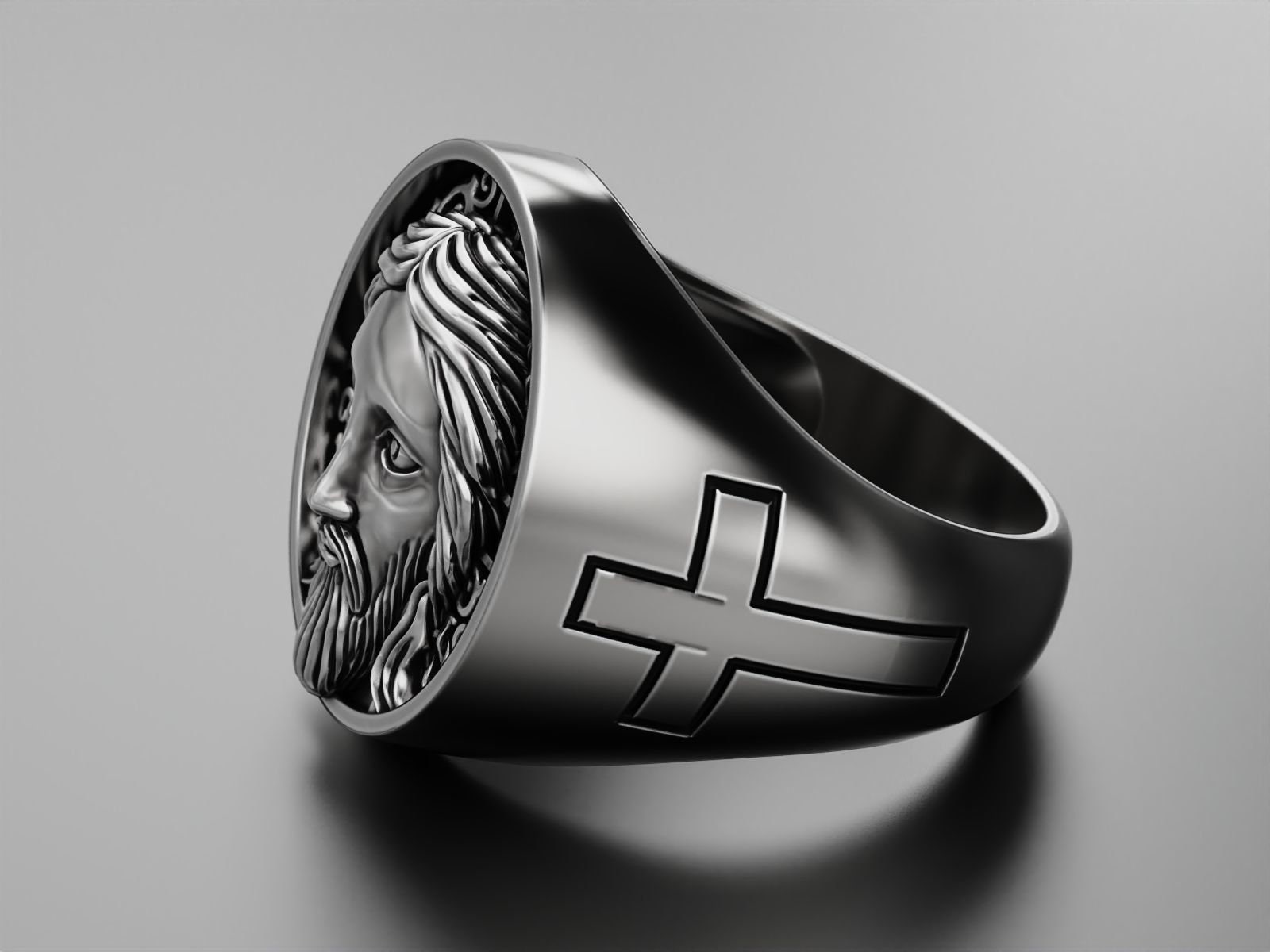 Jesus Christ Savior Ring Jesus Face Ring Jesus Catholic Signet - Etsy
