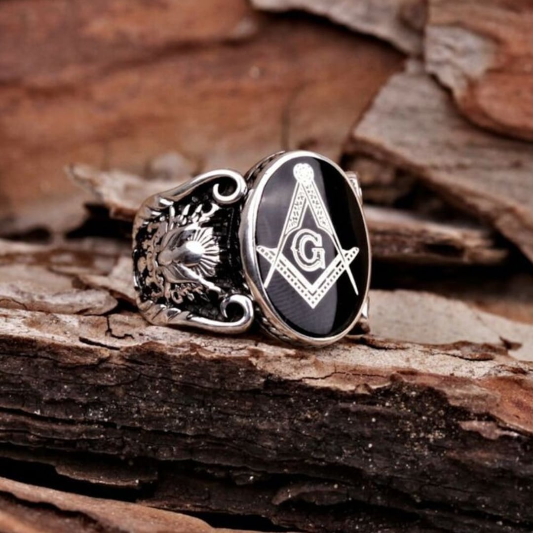 Turkish Black Masonic Ring Freemason Master Signet Ring Black - Etsy