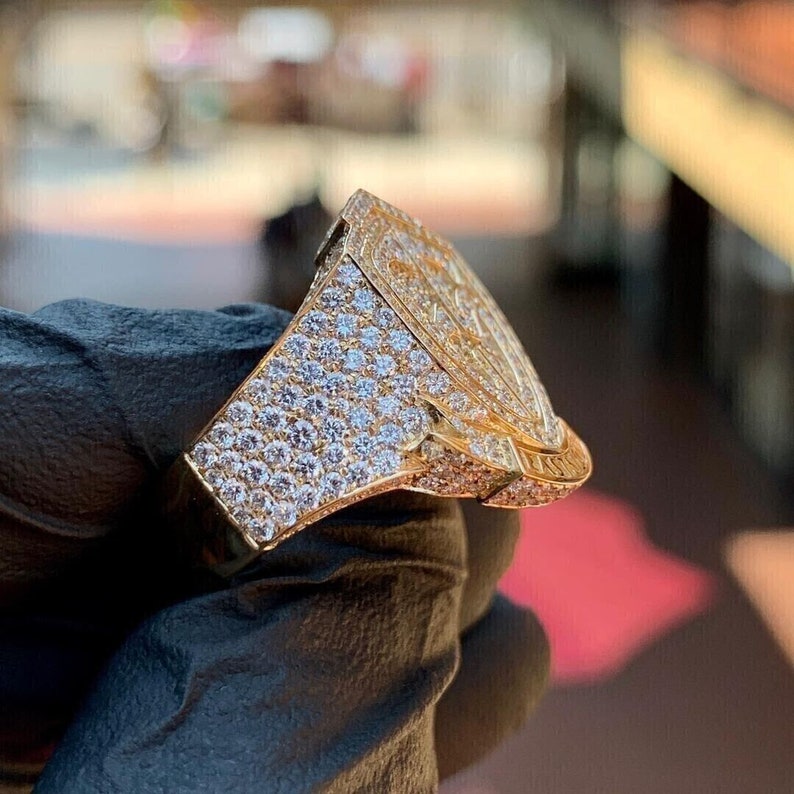 Iced Out Diamond Ring Custom Men Ring Hip Hop Rapper Ring Bling Jewelry ...