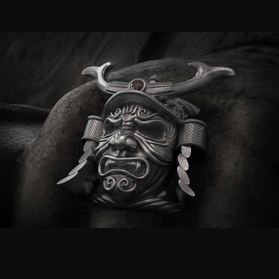 Samurai Mask Ring Japanese Demon Ring Evil Spirit Samurai Ring - Etsy