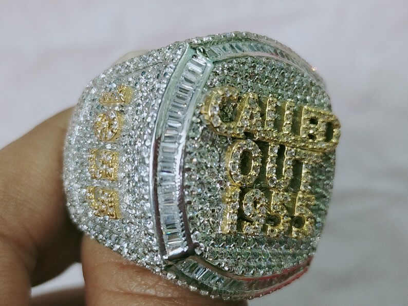 Iced Out Diamond Hip Hop Ring Men Ring Championship Rapper - Etsy