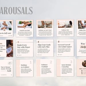 55 Christian Life Coach Social Media Templates for Mindfulness, Healing ...