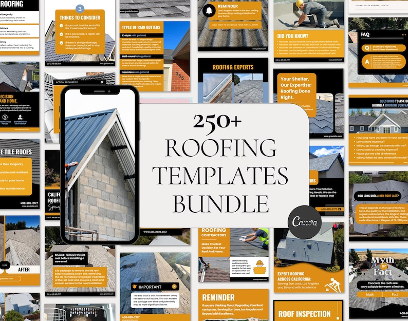 Roofing Home Improvement Construction Gutter Business Editable CANVA ...