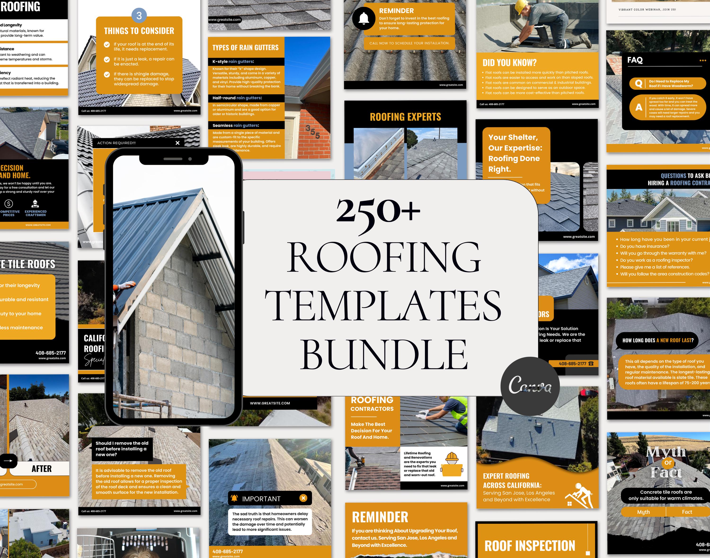 Roofing Home Improvement Construction Gutter Business Editable CANVA ...