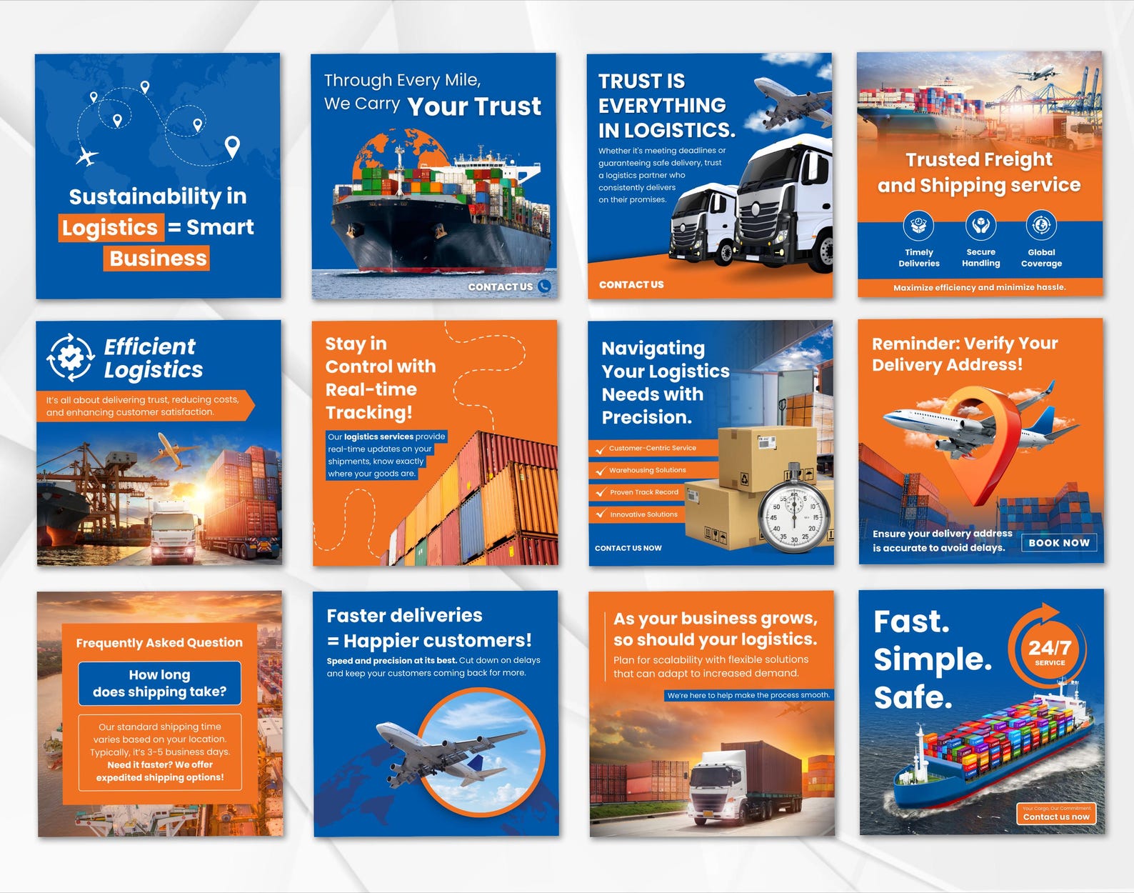 Logistics Trucks Shipping Dispatch Transportation Cargo Supplies ...