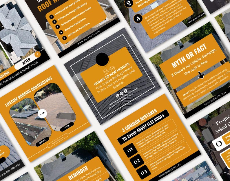 Roofing Home Improvement Construction Gutter Business Editable CANVA ...