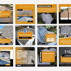 Roofing Home Improvement Construction Gutter Business Editable CANVA ...