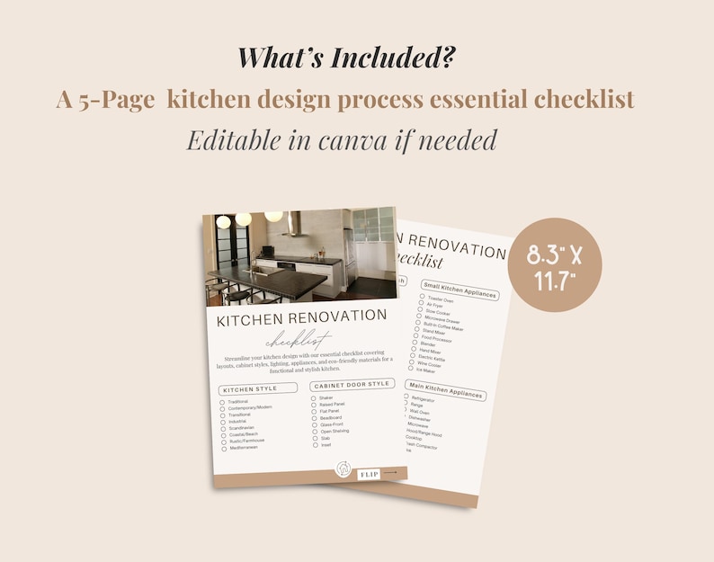 Easy Printable Kitchen Remodel Redesign Renovation Checklist: Instant ...