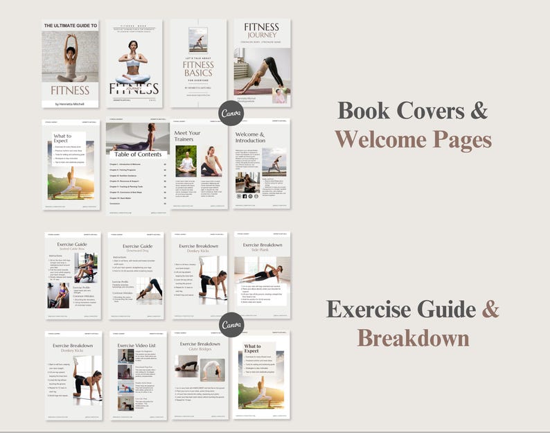 Fitness Ebook Planner Template | Workout Program Guide | Nutrition ...