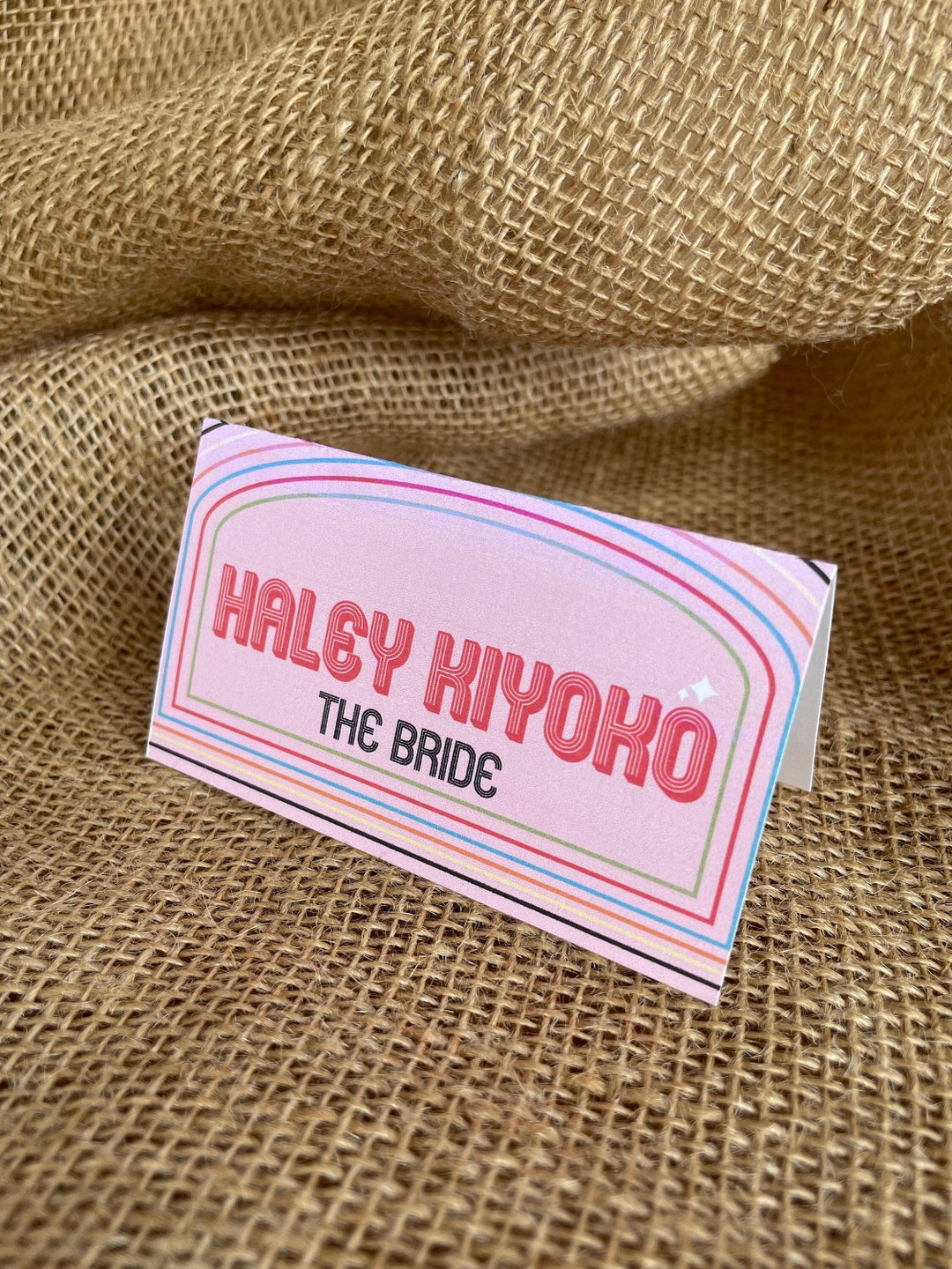 DISCO Name Card Template, Bachelorette Place Card Template, Printable ...