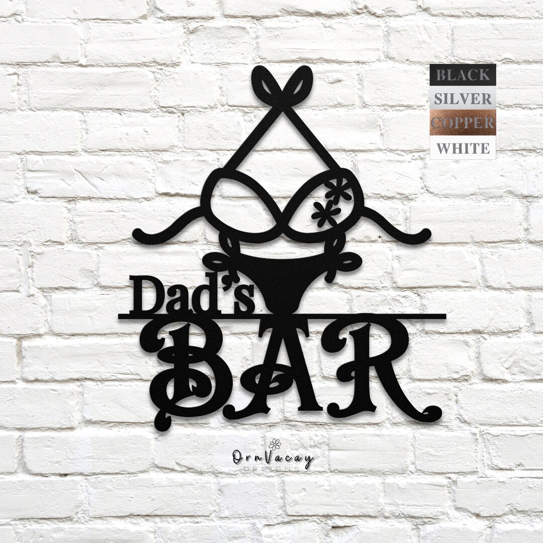 Dads Bar Metal Wall Art Decor Fathers Day Gift for Dad Vintage Bar ...